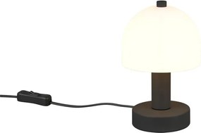Černo-bílá stolní lampa se skleněným stínidlem (výška 19 cm) Glenn – Reality