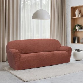 Super strečové potahy  RUBINIA cihlová trojkřeslo (š. 180 - 230 cm)