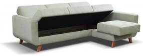 DOLMAR ARAMIS rohová rozkládací sedačka s úložným prostorem šedá 228 x 90 x 150 cm