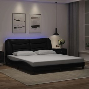 Rám postele s LED bez matrace Hvar černý 180 x 200 cm 3213948