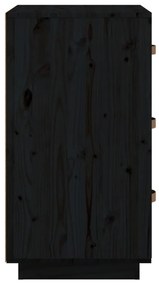 Noční stolek černý 40 x 40 x 75 cm masivní borové dřevo - Default Title