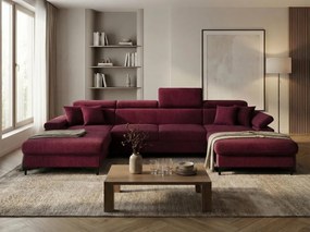 Rozkládací rohová sedačka APOLENA DELUXE U 330x177 vínová