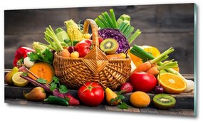 Wallmuralia Foto-obraz fotografie na skle Koš zeleniny ovoce 100x50