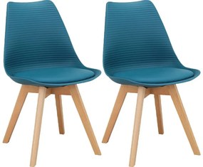 Danish style Jídelní židle Armin (SET 2 ks), plast, modrá