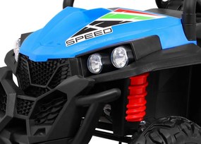 Ramiz Terénní bugina pro děti modrá + pohon 4x4 + dálkové ovládání + nosič zavazadel + rádio MP3 + LED