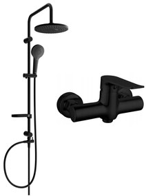 Mexen Erik nástěnný sprchový set s dešťovou sprchou a sprchovou baterií Pecos, černý - 72740205-70