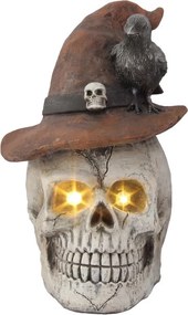 Halloween dekorace lebka s LED osvětlením - 30*33*44 cm