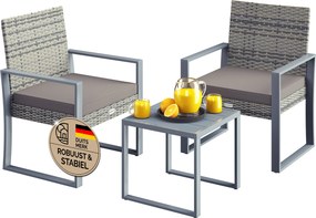 Umělý ratan Zahradní nábytkový set 3dílný šedý WPC