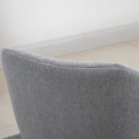 HOMCOM Sada 2 skandinávských jídelních židlí - Široké bukové nohy - Ergonomické čalounění šedým lnem