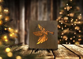 Li-Go "Anděl s flétnou" lampa 19x19cm provedení povrchu: dub světlý