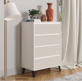 Komoda Borg 4s/70 bílá / kašmír