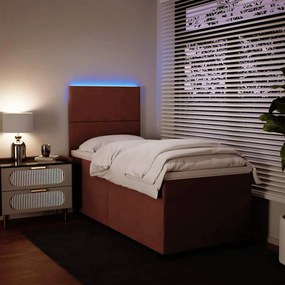 Box spring postel s matrací růžová 80 x 200 cm samet 3293061