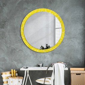 Kulaté dekorativní zrcadlo Citronový vzor fi 90 cm