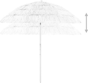 Plážový slunečník Hawaii bílý 240 cm 314701
