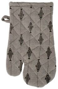 MADAM STOLTZ Bavlněná chňapka Qulited Grey/Black, šedá barva, textil