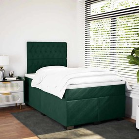 Box spring postel s matrací tmavě zelená 120 x 200 cm samet 3293191