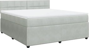 Box spring postel s matrací světle šedá 180x200 cm samet 3287806