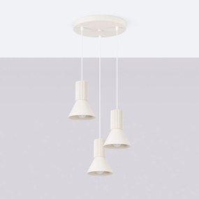 Sollux Lighting Závěsná lampa ESTRIA 3P béžová