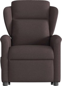 Zvedací polohovací křeslo tmavě hnědé textil 3303139