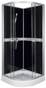 BPS-koupelny Sprchový box čtvrtkruhový NV-Cessla 80 B, 80x80 černý