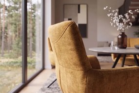 Designová otočná židle Vondila hořčičný samet