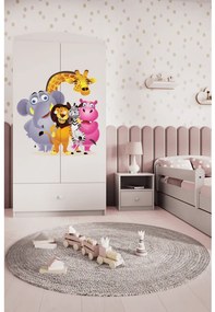 Dětská skříň Babydreams 90 cm ZOO bílá