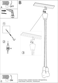 Sollux Lighting Závěsné svítidlo DIEGO 3 bílé