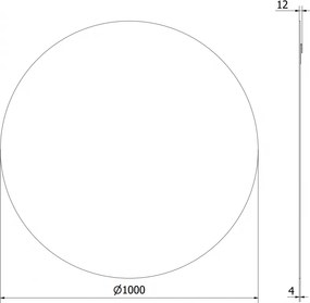 Mexen Alto, kulaté koupelnové zrcadlo 100 cm, 9853-100-100-000-00