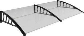 Zastřešení Outsunny 200x96x27 cm pro vnější dveře a okna na ochranu proti slunci a dešti s průhlednou podporou z polykarbonátu