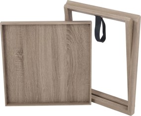 Hnědý dřevěný odkládací stolek s podnosem Butlertray - 52*52*46cm