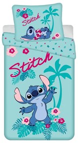 Modré bavlněné dětské povlečení na jednolůžko 140x200 cm Lilo a Stitch "Hawaii" – Jerry Fabrics
