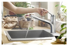 Hansgrohe Zesis M33 - Páková kuchyňská baterie 150, Eco, vytahovací sprška, 2jet, chrom 74810000