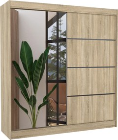 ADRK Furniture Posuvná skříň s zrcadlem GILTON 200 ADRK-SW-GIL-S-200