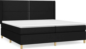 Box spring postel s matrací černá 200x200 cm textil 3131939