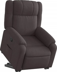 Zvedací polohovací křeslo tmavě hnědé textil 3205207
