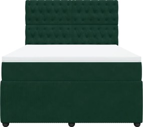 Box spring postel s matrací tmavě zelená 160x200 cm samet 3294691