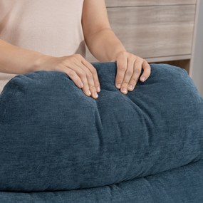 HOMCOM Relaxační křeslo s podnožkou, křeslo, lounge křeslo s čalouněním z chenille, moderní televizní křeslo, 78 x 93 x 100 cm, modrá