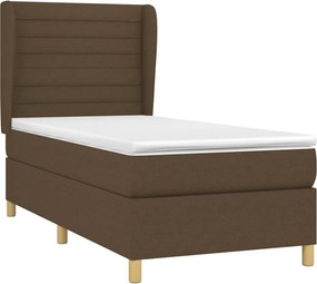 Box spring postel s matrací tmavě hnědá 80x200 cm textil 3128560
