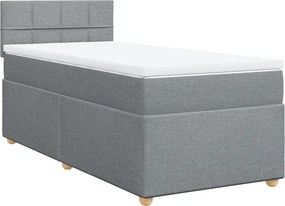 Box spring postel s matrací světle šedá 90x190 cm textil 3286535