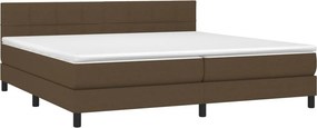 Box spring postel s matrací tmavě hnědá 200x200 cm textil 3140084