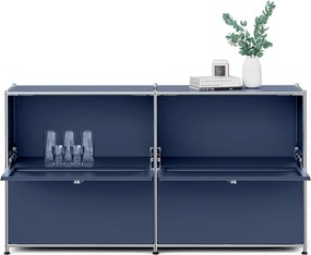 Tchibo - Kovová odkládací skříňka »Cn3« se 4 výklopnými dvířky, tmavě modrá