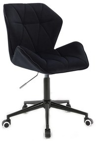 LuxuryForm DESIGN Otočná židle MILANO MAX VELUR na černé podstavě s kolečky - černá