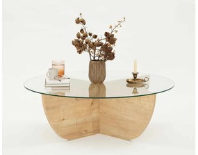 Designový konferenční stolek Balesego 90 cm vzor safírový dub