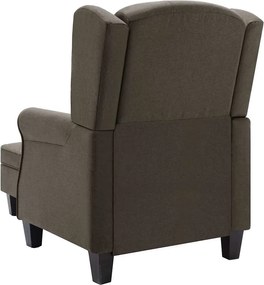 Křeslo s podnožkou taupe textil 320159
