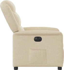 Elektrické polohovací křeslo krémové textil 3303182
