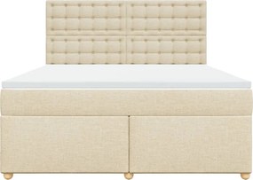 Box spring postel s matrací krémová 180x200 cm textil 3293678