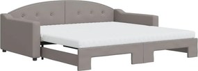 Válenda s přistýlkou a matracemi taupe 100 x 200 cm textil 3197556