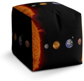 Sablio Taburet Cube Planety a slunce: 40x40x40 cm