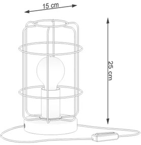 Sollux SL.1265 - Stolní lampa GOTTO 1xE27/15W/230V černá