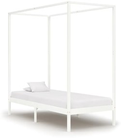 Rám postele s nebesy bílý masivní borové dřevo 90 x 200 cm,  283262 HangarStore.cz